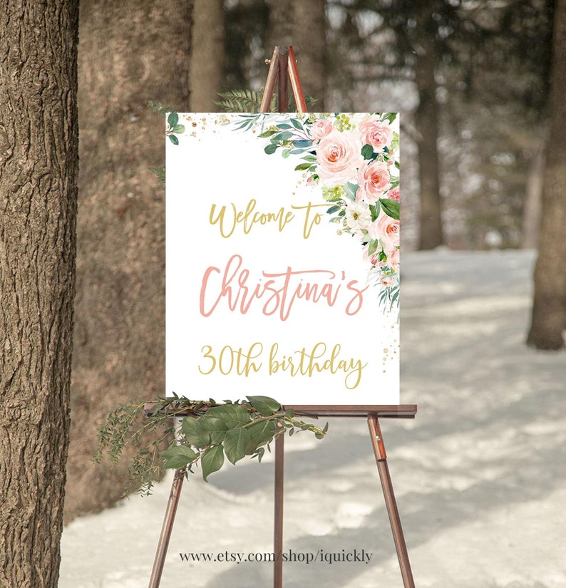 EDITABLE Adult Birthday Party Signs Any Age Welcome Sign Decorations ...