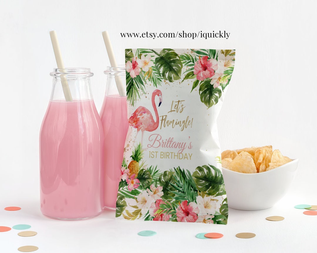 Editable Flamingo Bag Label Template Tropical Party Labels Flamingo ...