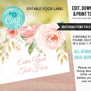 EDITABLE Blush Pink Floral Banner, Birthday Banner, Printable 1st ...
