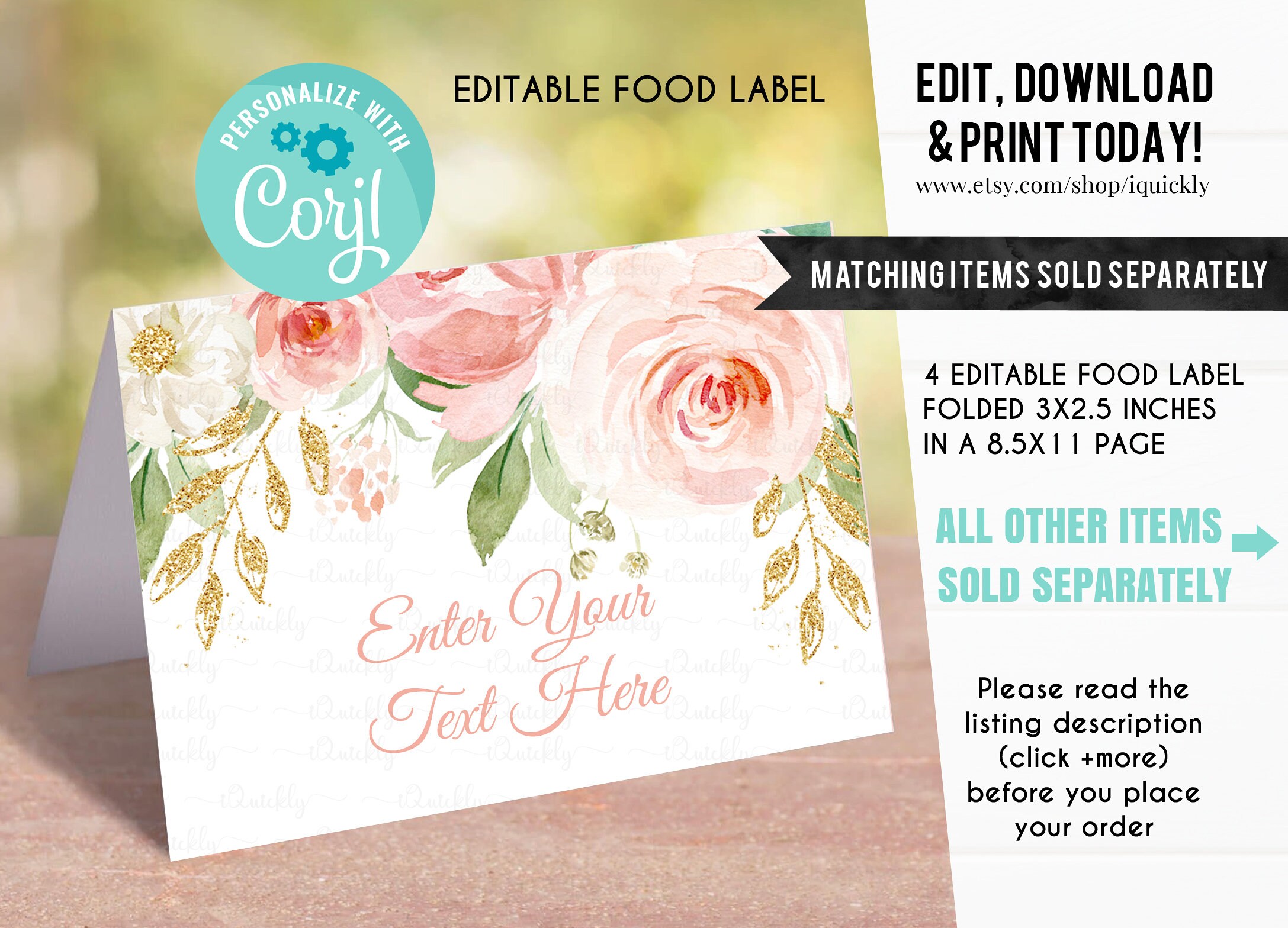 EDITABLE Blush Pink Floral Banner, Birthday Banner, Printable 1st ...