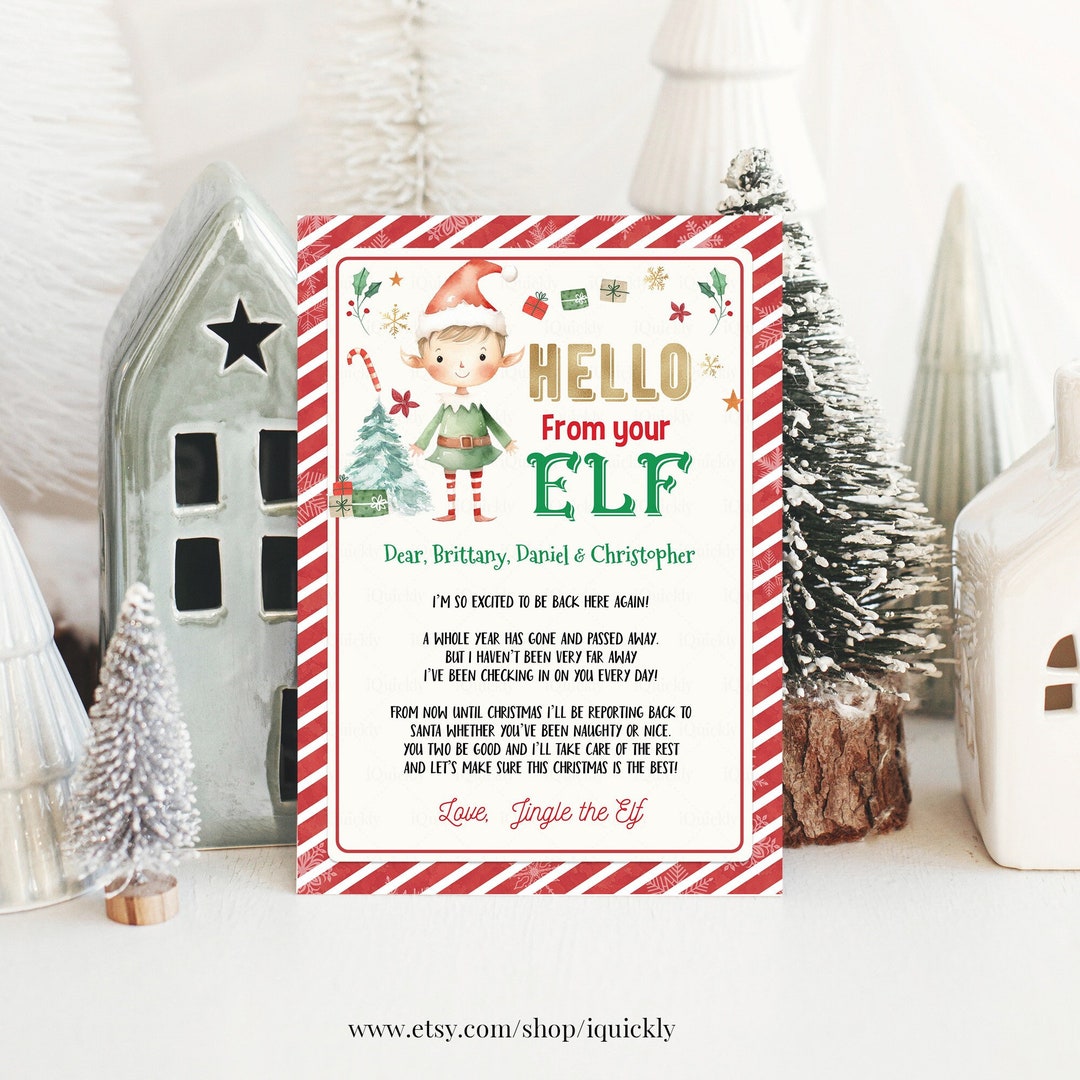 EDITABLE Elf Arrival Letter Welcome Back Letters Return Elves Arrival ...