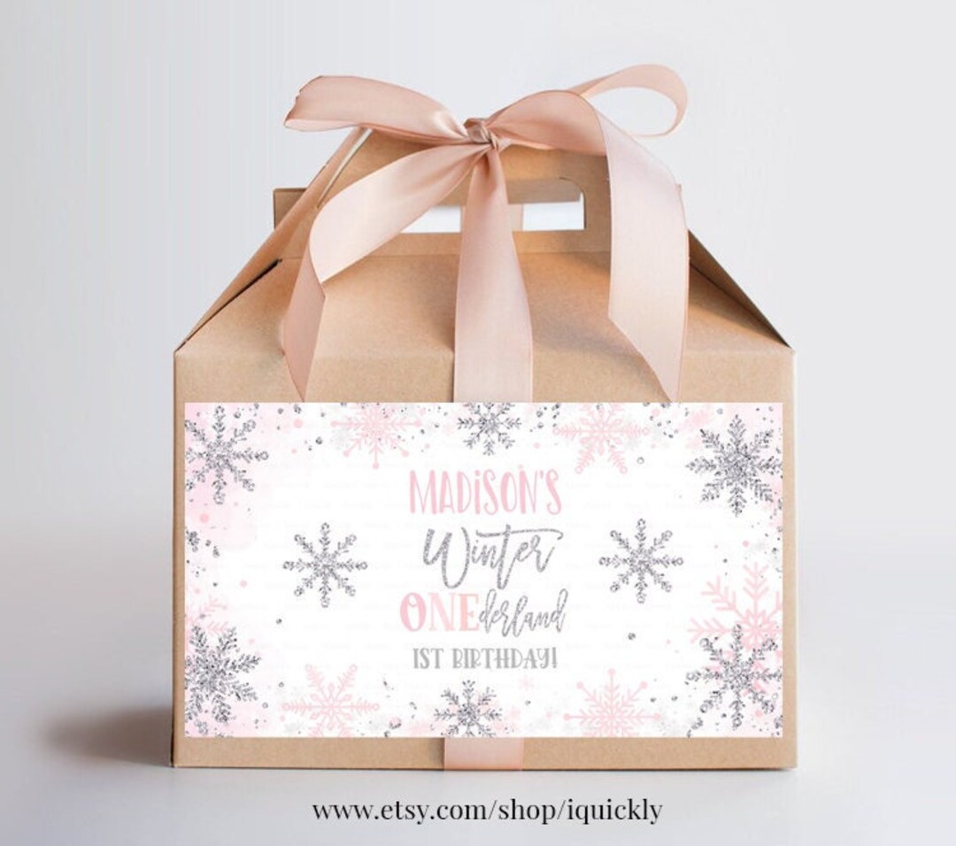 Editable Winter Onederland Box Label Printables Snowflake Favors Gift ...