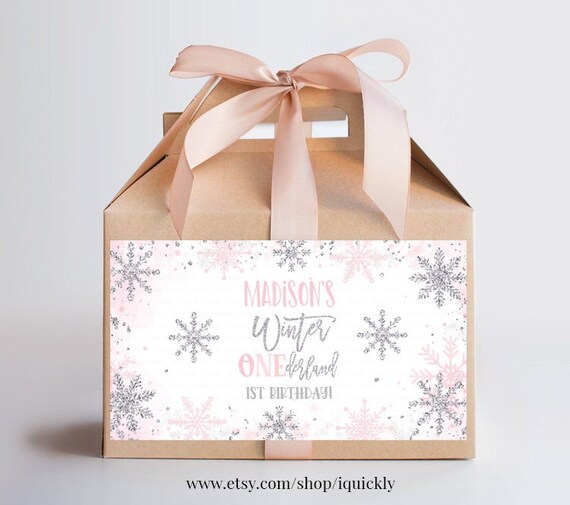 Editable Winter Onederland Box Label Printables Snowflake - Etsy