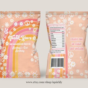 Editable Groovy Bag Label Template Daisy Party Labels Sized to Print on ...