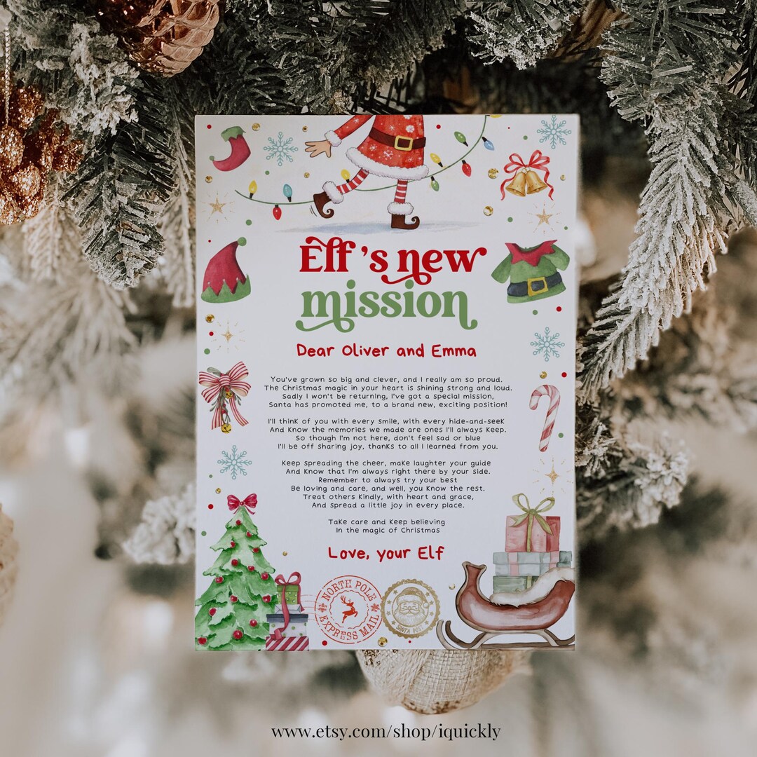Editable Elf Retirement Letter, Elf Goodbye Message, Elf Not Returning ...