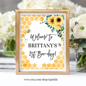 Editable Bee Party Decorations Honey Bee Package Birthday Sweet to Bee ...
