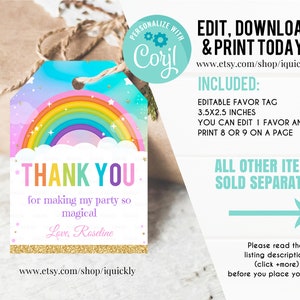 EDITABLE Rainbow Birthday Party Package, Rainbow Confetti Party ...
