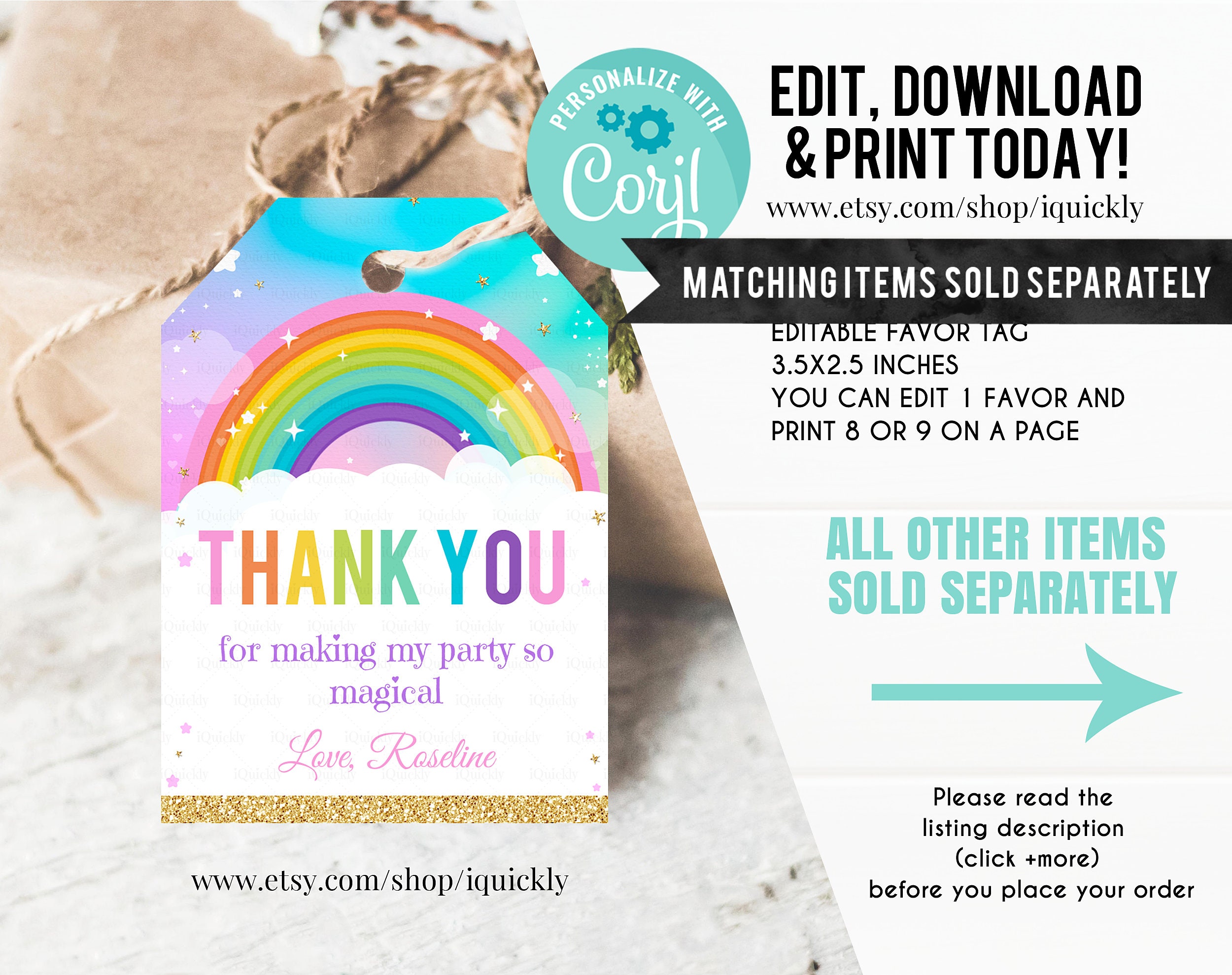 Editable Rainbow Welcome Sign, Rainbow Confetti Party Sign, Party ...