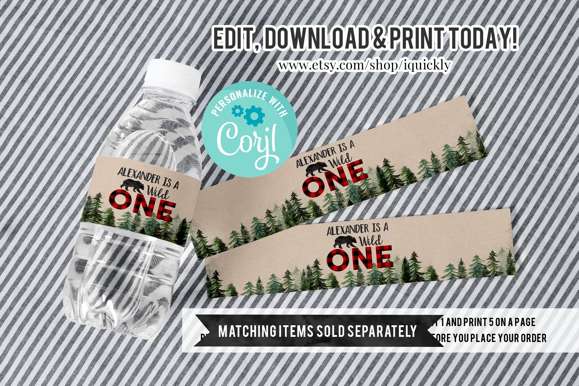 EDITABLE Lumberjack Banner Buffalo Plaid Birthday Banner | Etsy