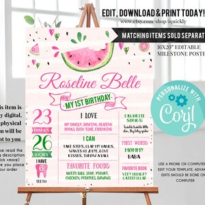 EDITABLE Watermelon Tags Buffet Label Tent Card Food Labels Place Cards ...