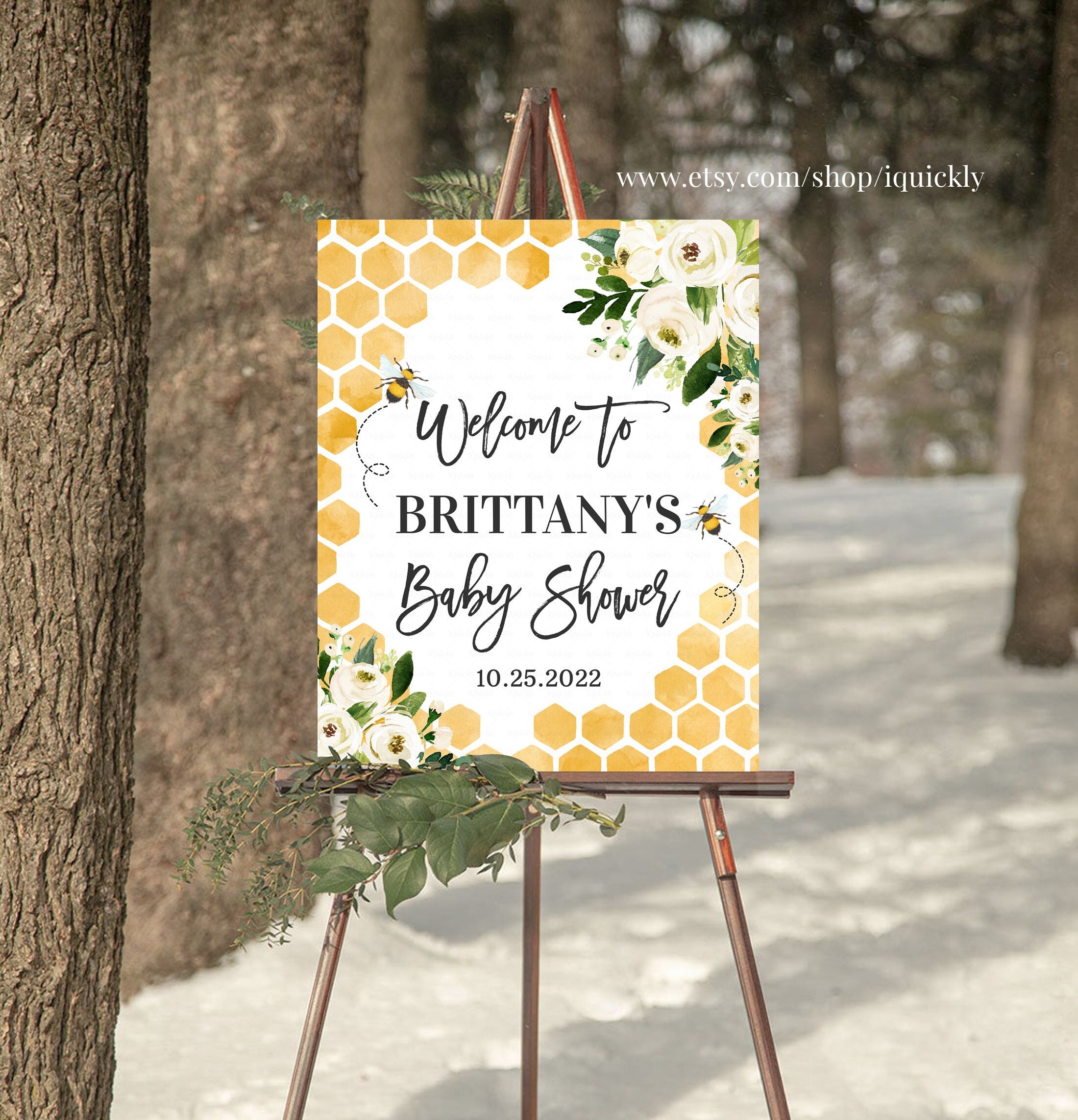 EDITABLE Bee Baby Shower Welcome Sign What Will Baby Bee Sign ...