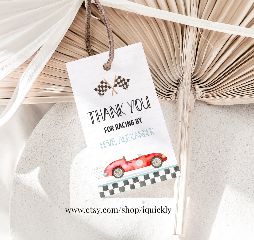 Editable TWO Fast Birthday Favor Tags Race Car 2nd Birthday Thank You ...