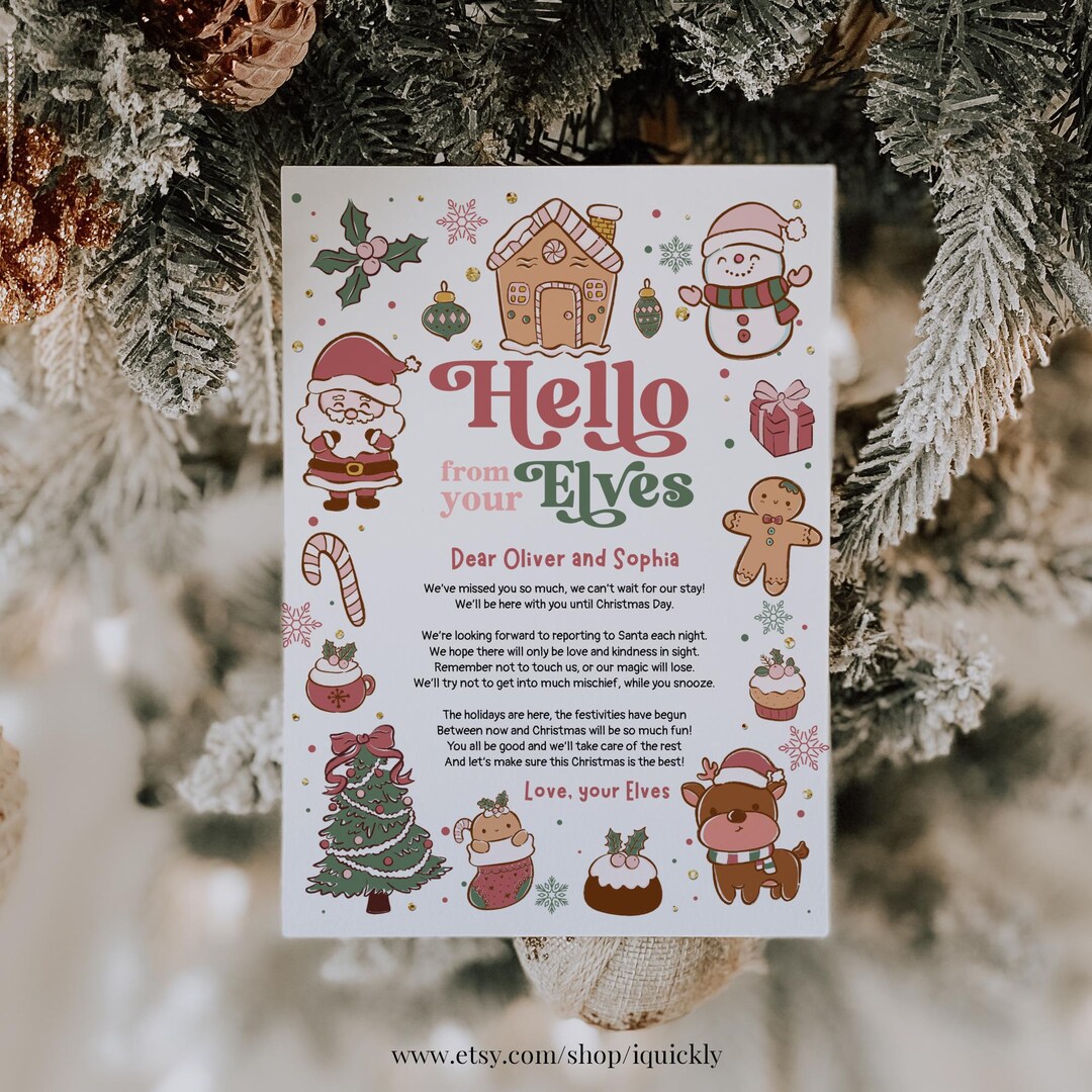 Elf Arrival Letter Departure Letter Printable, Hello and Goodbye Elf ...