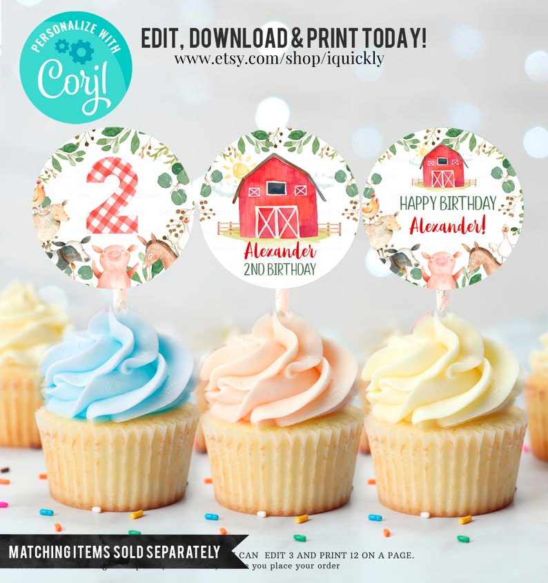 EDITABLE Farm Food Tags, Buffet Label Baby Shower, Tent Card Food ...