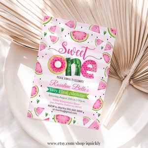 EDITABLE Watermelon Bottle Label One in a Melon Water Labels Printable ...