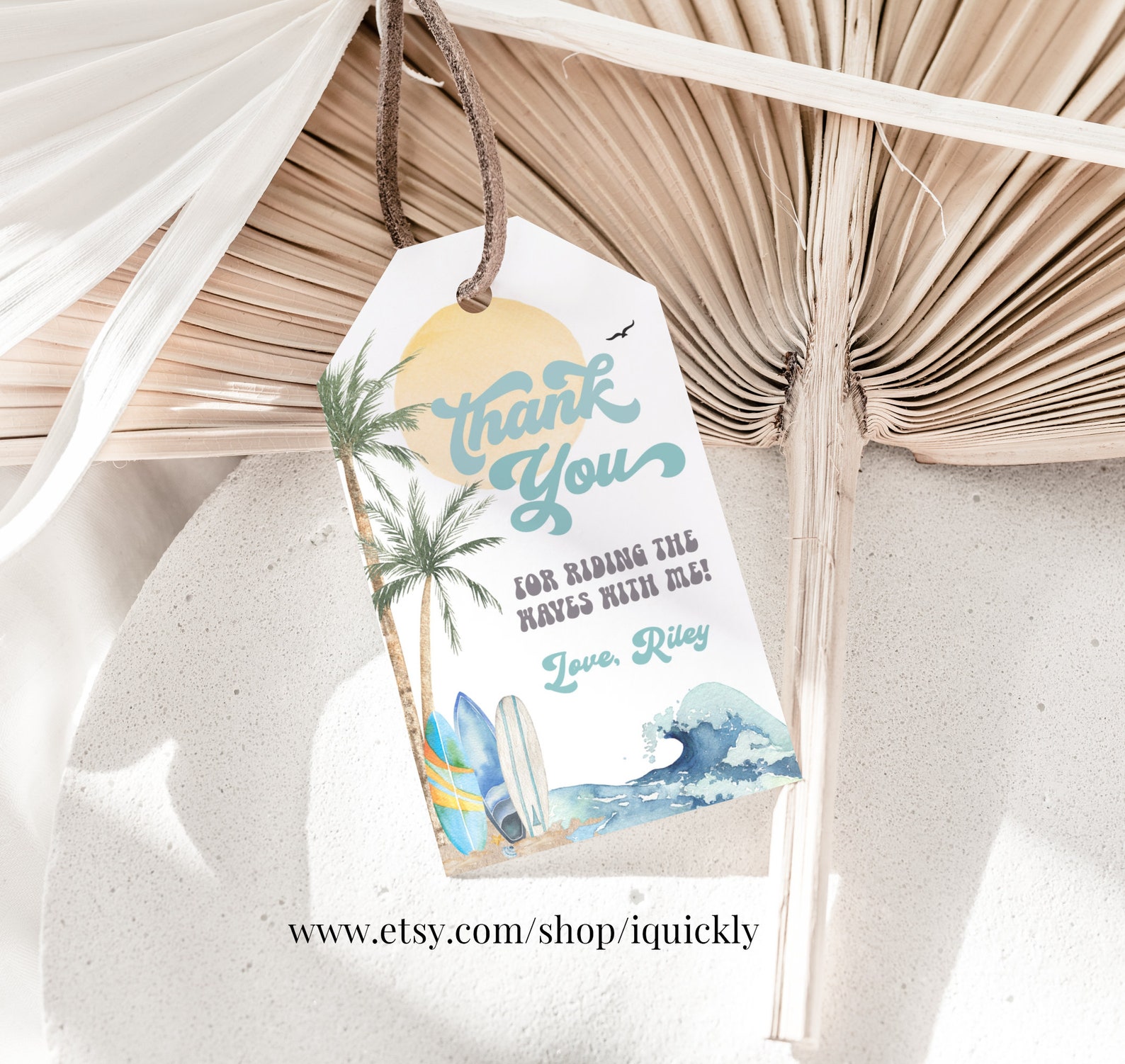 Editable the Big One Surf Favor Tags Surf up Birthday Party Favors ...