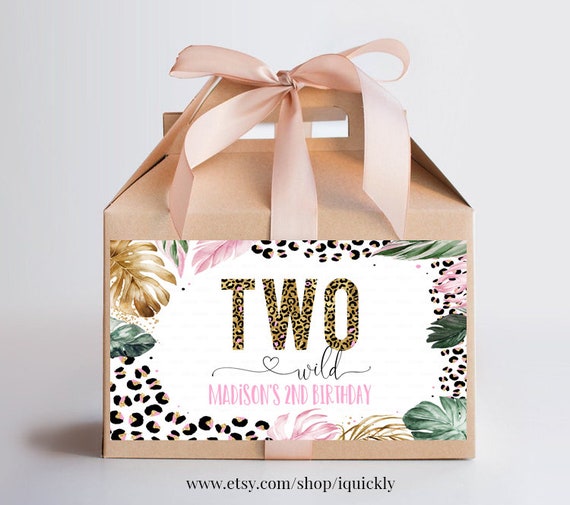 Editable Leopard print Box Label Printables Safari Jungle Favors gift ...