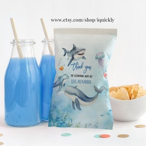Editable Under the Sea Birthday Favor Tags Oneder the Sea Thank You ...