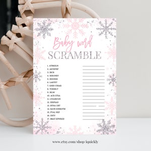 Snowflake Baby Shower Games Bundle, A Little Snowflake is on the Way ...