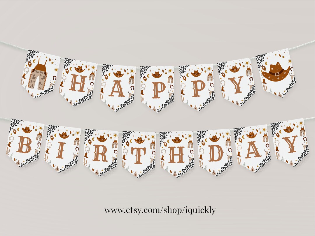 EDITABLE My First Rodeo Banner Birthday Cowboy Party Wild West Ranch ...