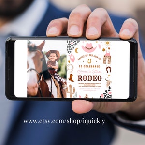 Editable My First Rodeo Invitation Cowgirl Birthday Invite Wild West ...