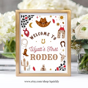 Editable My First Rodeo Birthday Party Favor Cowboy Box Label ...