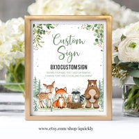 Woodland Animals Welcome Sign, EDITABLE TEMPLATE, Instant Download ...