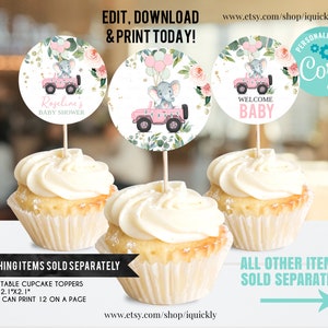 Editable Drive by Baby Shower Favor Tag Elephant Drive Through Gift Tag ...