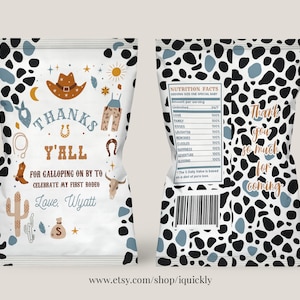 Editable My First Rodeo Bag Label Template Cowboy Party Labels Sized to ...