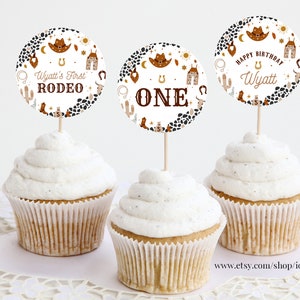 Editable My First Rodeo Birthday Favor Tags Cowboy 1st Birthday Thank ...