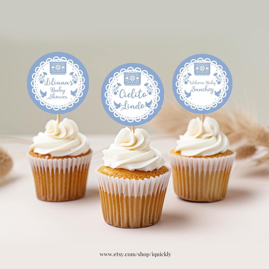 Cielito Lindo Cupcake Toppers Editable Talavera Barro Cake Toppers ...