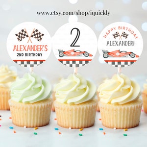 Editable Two Fast Party Decorations Racecar Package Birthday Racing Car ...