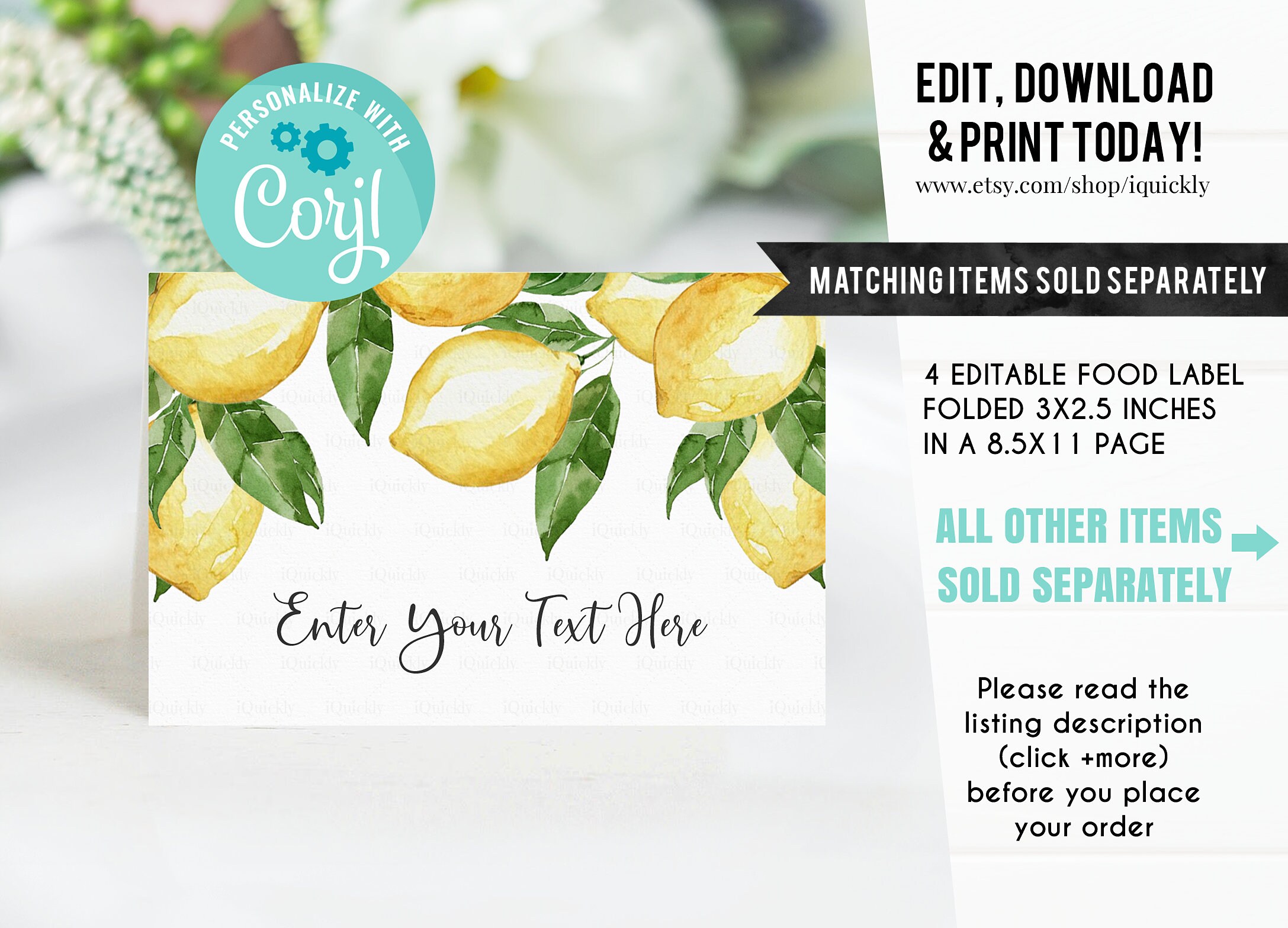 EDITABLE Lemon Birthday Invitation Sunshine Lemonade and Fun - Etsy