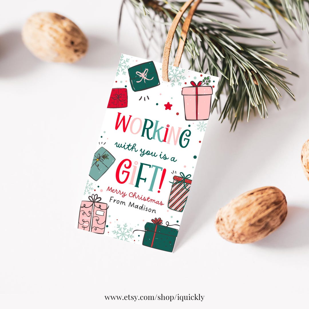 Christmas Gift Tag Printable Coworker Gift Instant Download Christmas ...