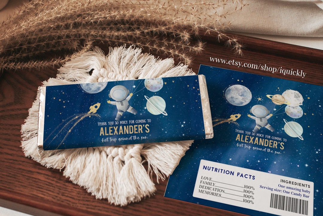 Editable Outer Space Chocolate Bar Labels Candy Bar Wrapper Planets ...