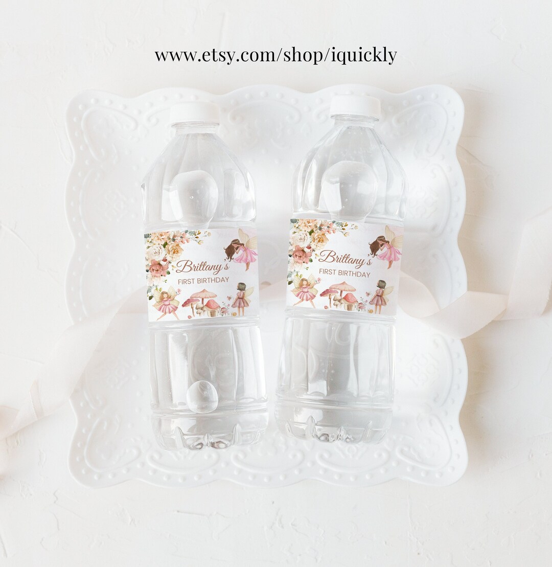 Fairy Bottle Label EDITABLE Girl Wildflower Water Bottle Labels Fairies ...