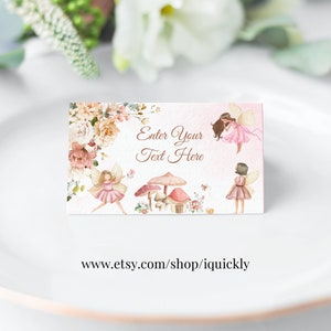 EDITABLE Fairy Favor Tags Girl Fairies 1st Birthday Thank You Garden ...