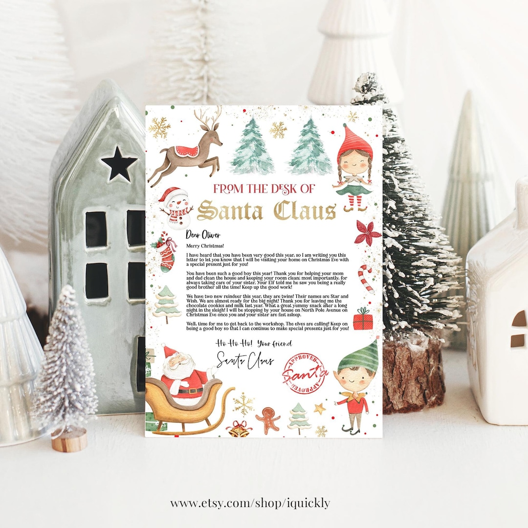 Editable Personalized Letter From Santa Claus From the Desk of Santa ...