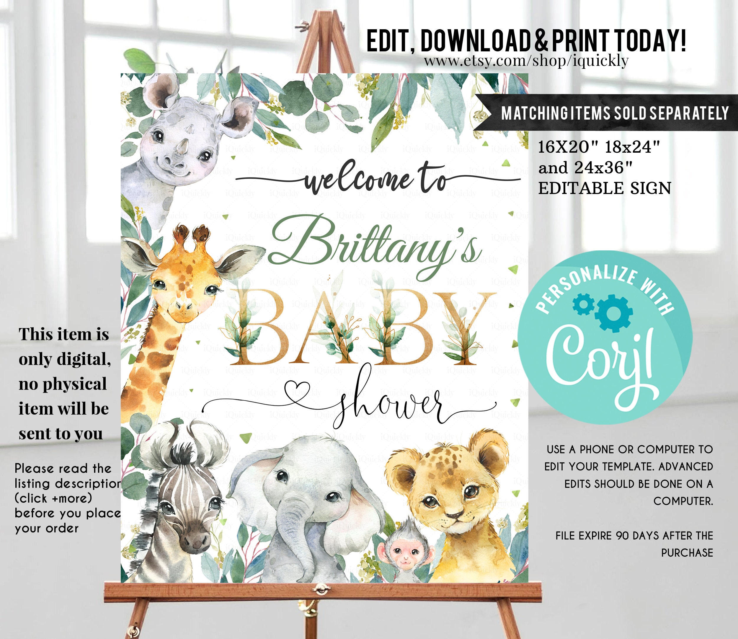 Safari Favor Tag WILD Animals Tag 0107 Safari Custom Tags Printable ...