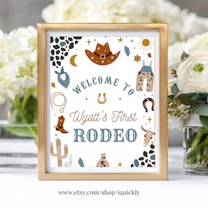 EDITABLE My First Rodeo Birthday Party Signs Cowboy Welcome Sign ...