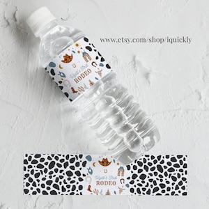 Editable My First Rodeo Water Bottle Personalized Cowboy Bottle Labels ...