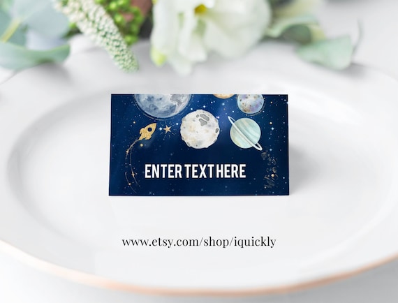 Editable Food Labels Outer Space Birthday Galaxy Food Labels Place Card ...
