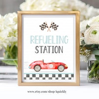 Refuel Here Sign, Adults Only Sign, Race Car Party Sign, Car Party ...