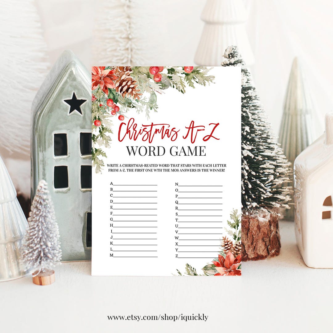 Christmas A Z Word Game Christmas Party Games Printable Christmas ...