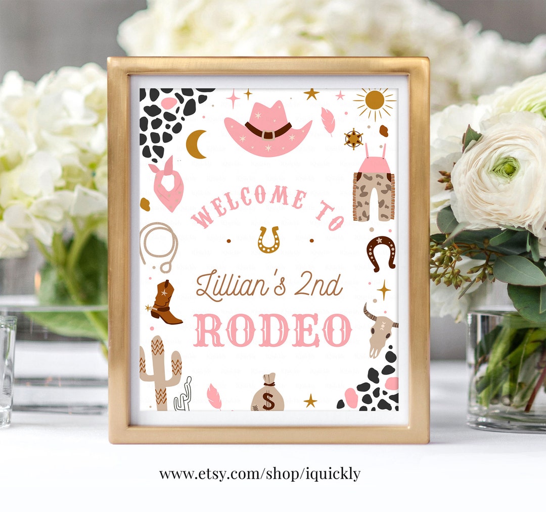 EDITABLE My Second Rodeo Birthday Party Signs Cowboy Welcome Sign ...