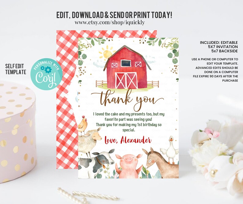 Editable Farm Party Decorations Barnyard Party Package - Etsy