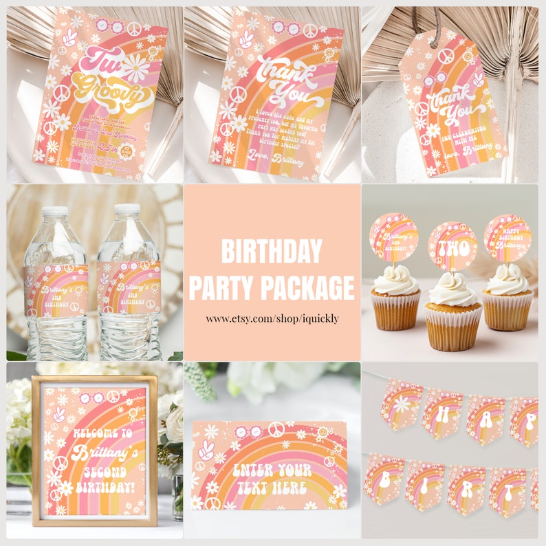 Editable Groovy Bag Label Template Daisy Party Labels Sized to Print on ...