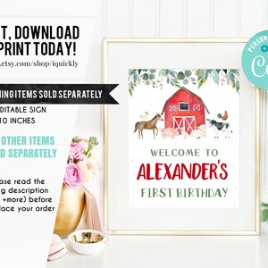 Editable Farm Birthday Cupcake Toppers, Boy Barn Party, Digital, Farm ...