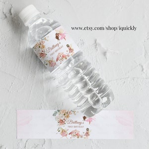 Fairy Bottle Label EDITABLE Girl Wildflower Water Bottle Labels Fairies ...