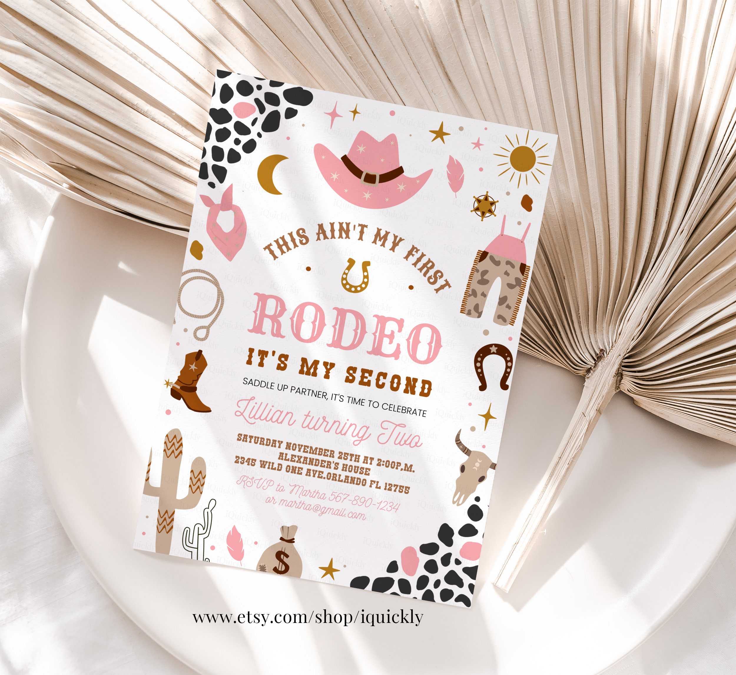 Editable My Second Rodeo Invitation Cowgirl Birthday Invite - Etsy